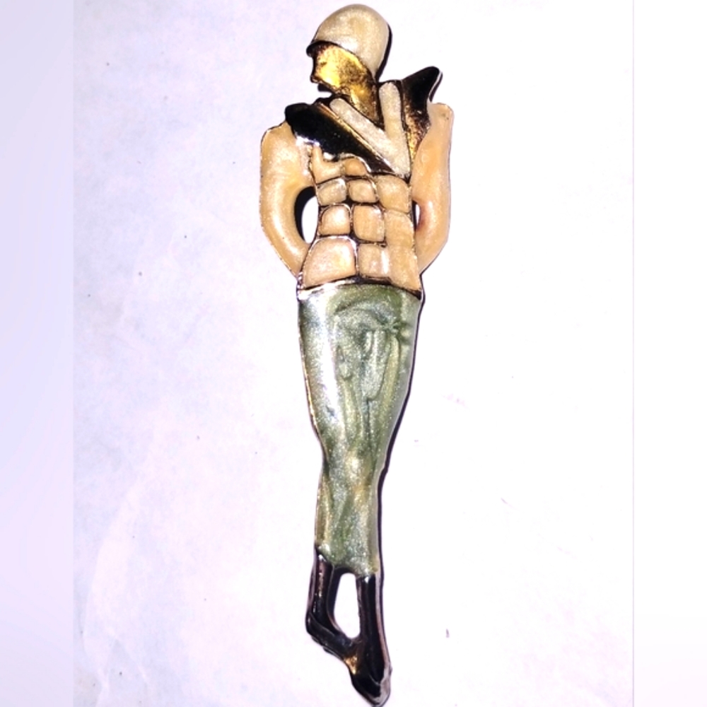 Vtg 1980s Unsigned Gantos Deco Revival Pearlescent Fl… - Gem